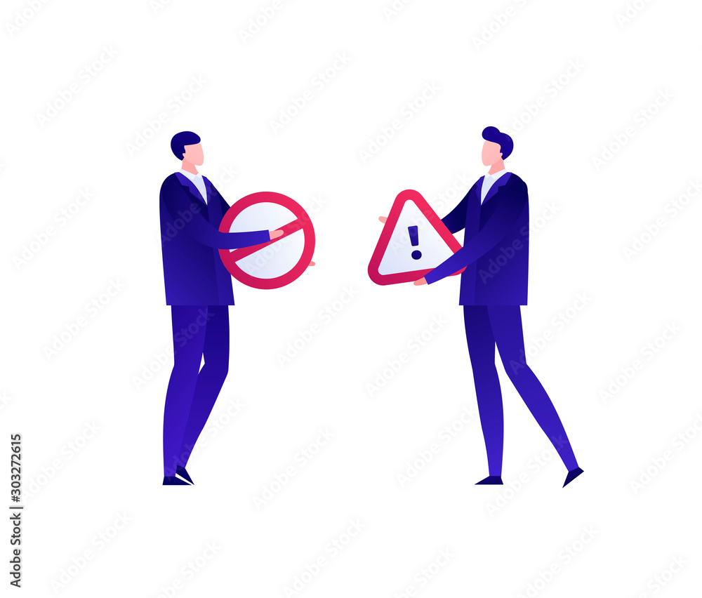 Vector flat business people illustration. Businessman team holding ...