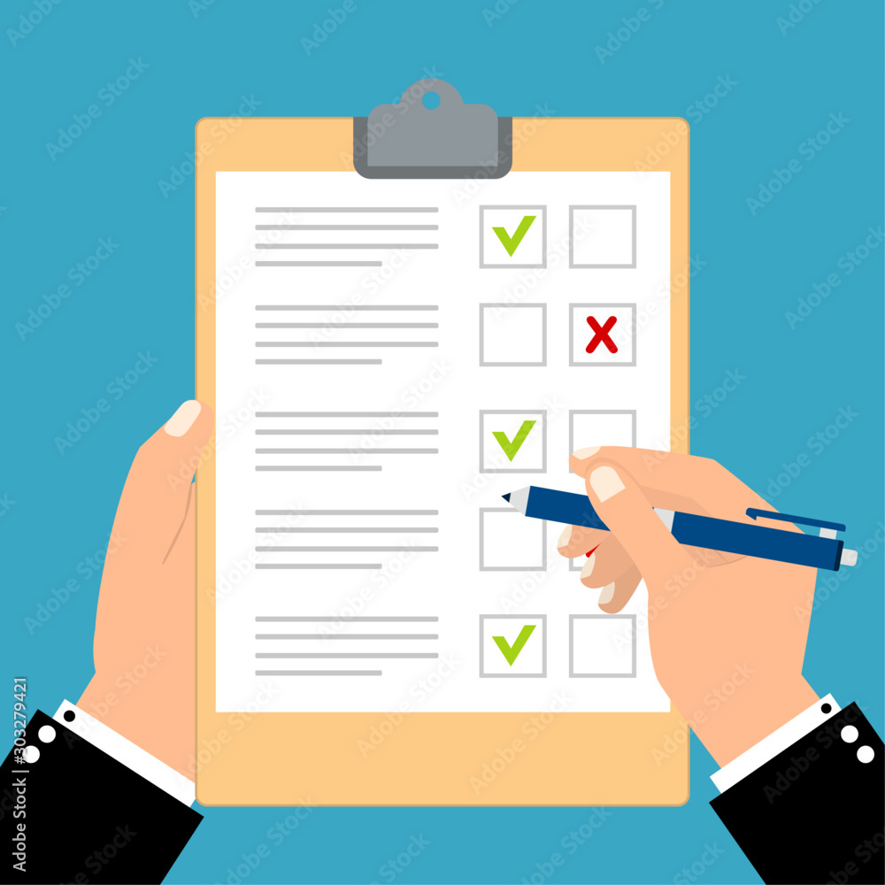 Vetor de Hand filling checklist. Exam form or Survey paper sheets pile ... Vetor de Hand filling checklist. Exam form or Survey paper sheets pile ...