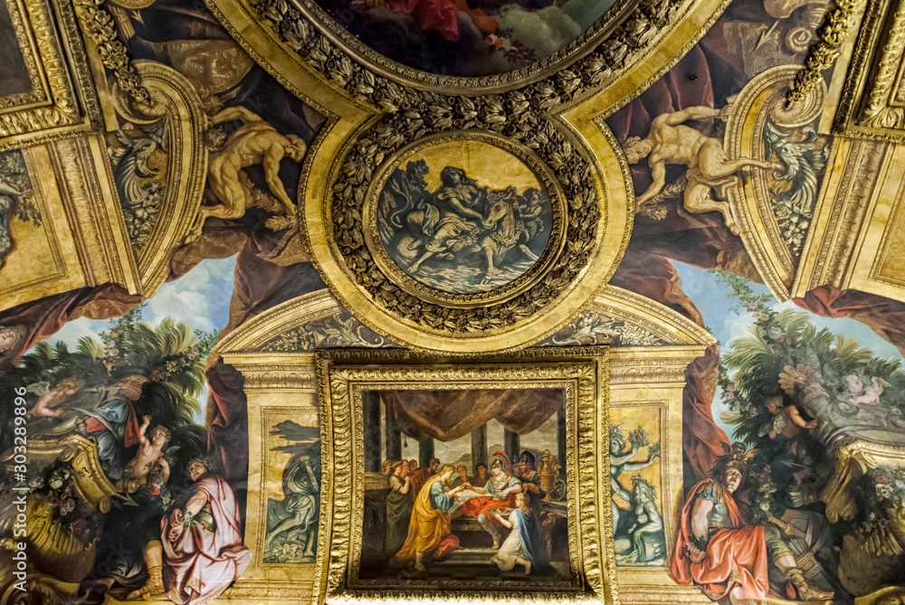 VERSAILLES PARIS, FRANCE - December 30 : Ceiling painting in Hercules ...