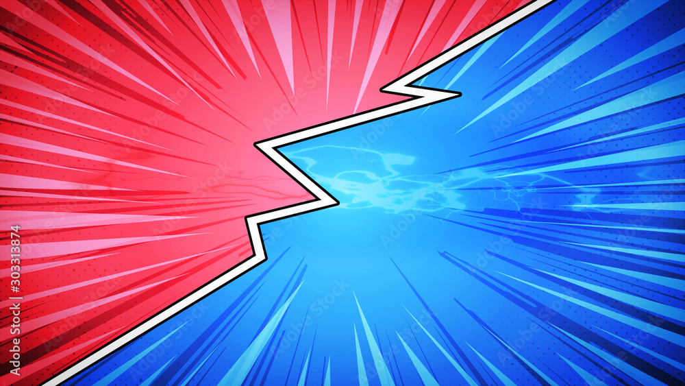 Comic Book Action Layout Background With Power Fx/ Illustration of a ...