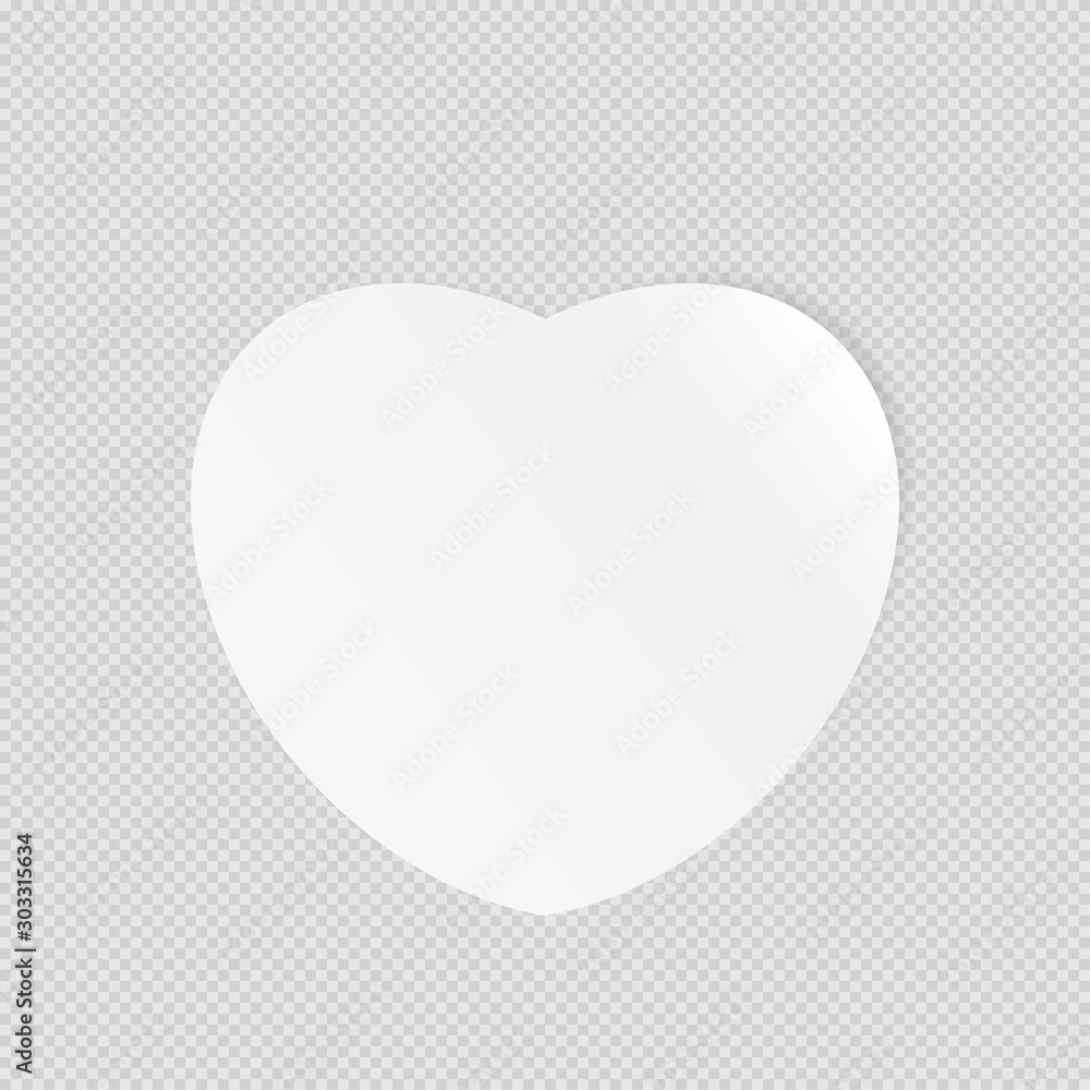 Vector illustration of heart sticker. Empty white sticker template ...