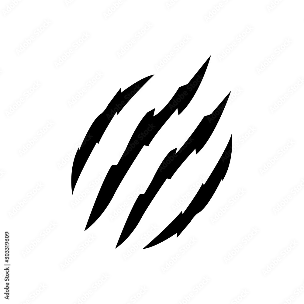 Claws scratches icon, logo isolated on white backgroun Stock Vector ...