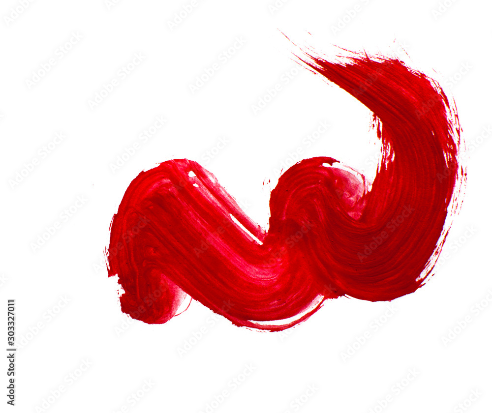 Red brush stroke isolated over white background Stock Illustration ...