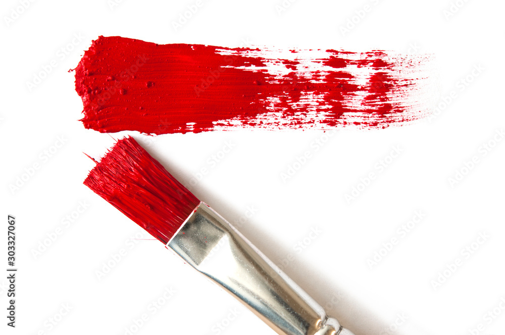 brush and red paint sketch Stock Photo | Adobe Stock