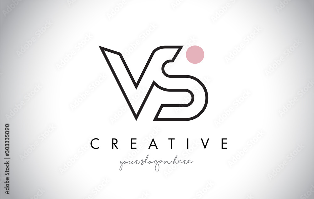 VS Letter Logo Design with Creative Modern Trendy Typography. Stock ...