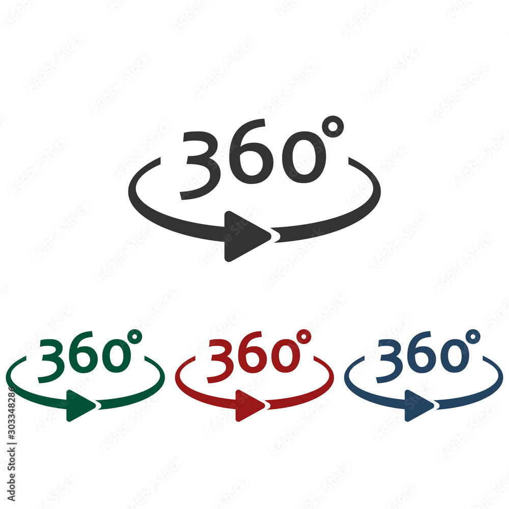 The Angle 360 degrees icon. Rotation symbol. Flat Vector illustration ...