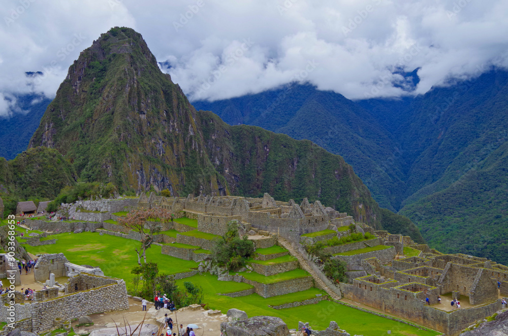 Machu Picchu, legendary Inka capital Peruvian Andes. Historic and ...