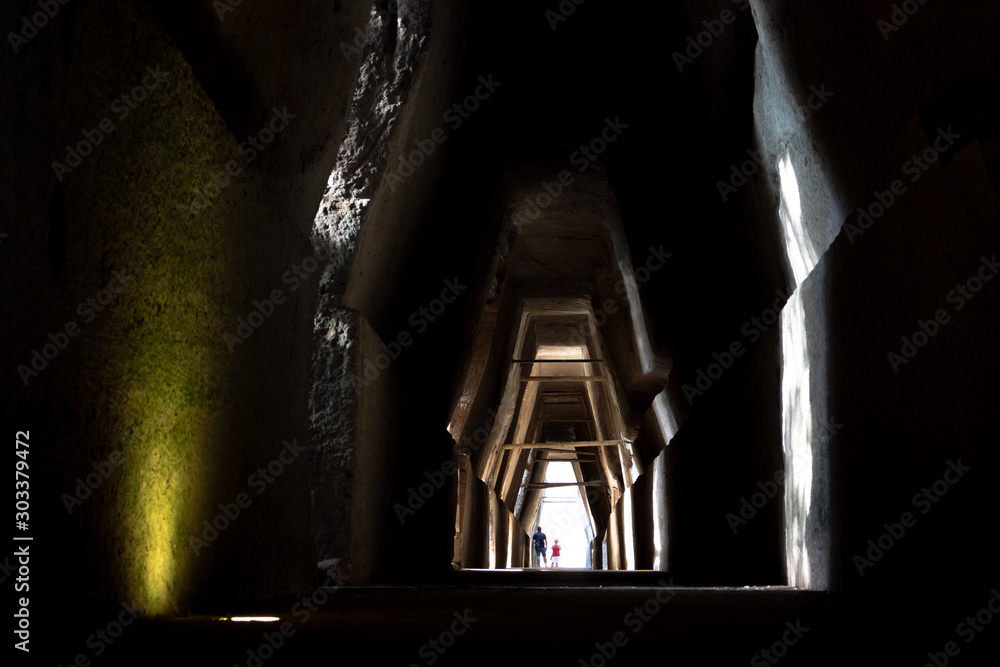 Bacoli, Naples. 20 September 2019. The entrance to the famous cave of ...