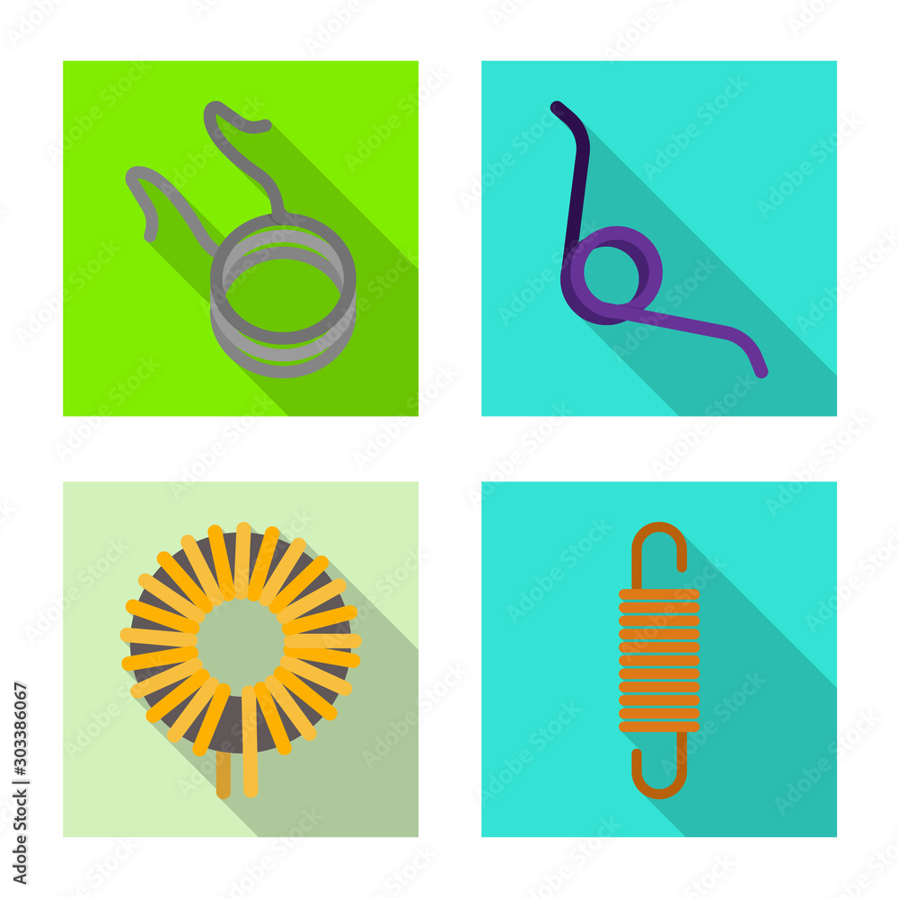 Vector illustration of compression and torsion icon. Set of compression ...