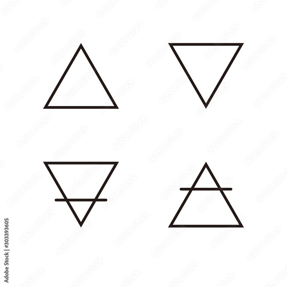 Vector illustration of four elements: air, earth, fire and water on a ...