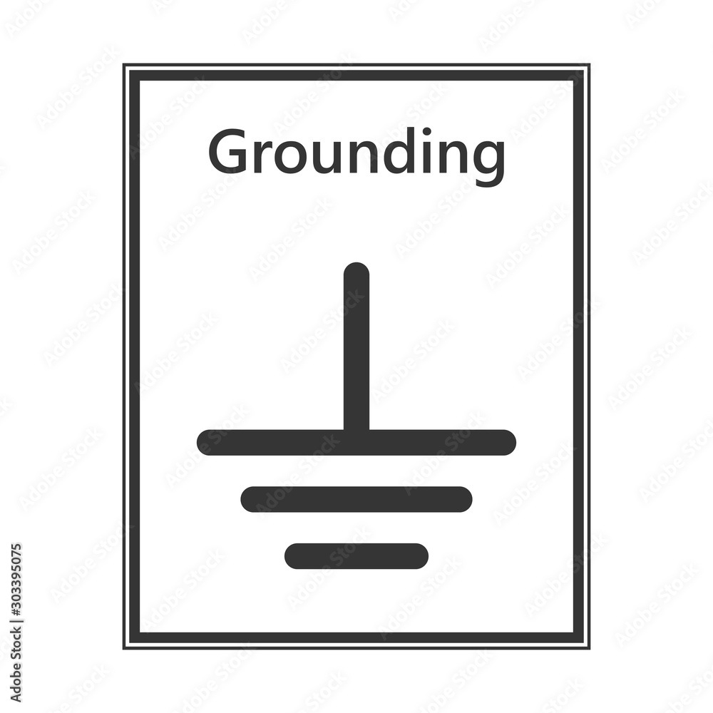 Electrical grounding symbol - vector. Stock Vector | Adobe Stock
