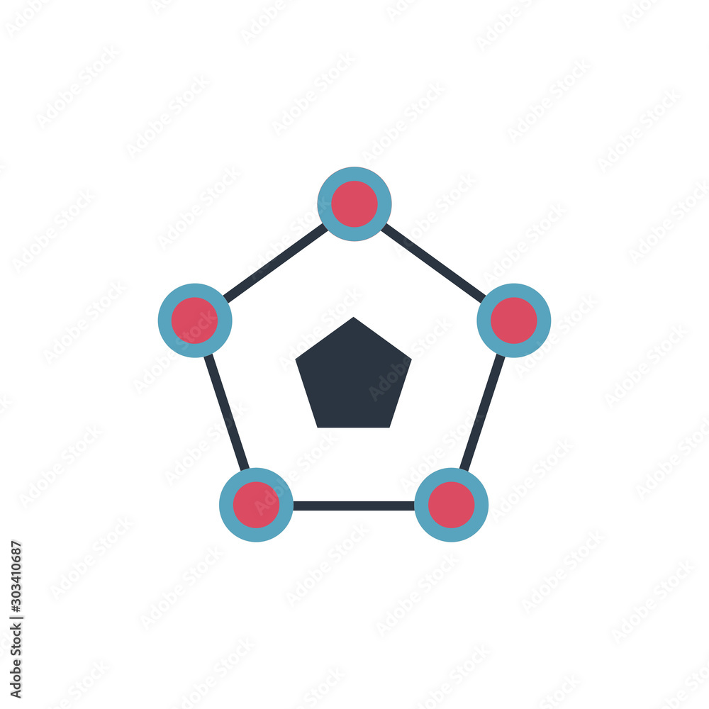 Circle Pentagon molecular structure, can be used for education or ...