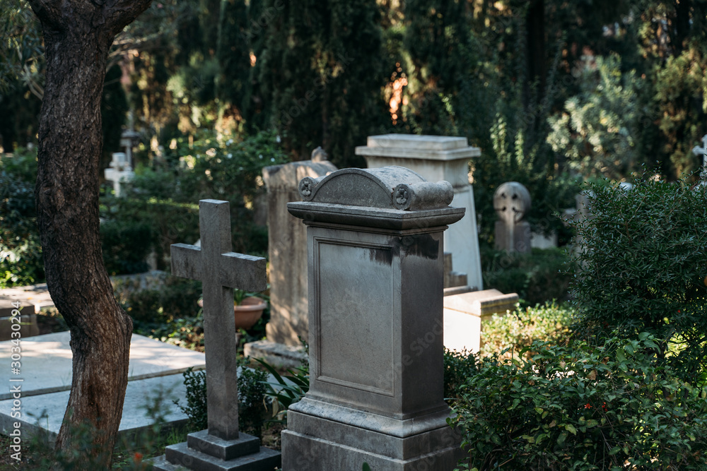 Non catholic cemetery for foreigners in Rome, Italy. One of most ...
