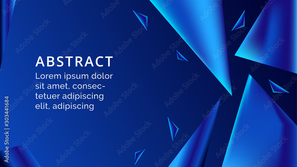 Blue abstract minimal background, with triangle shape and blue color ...