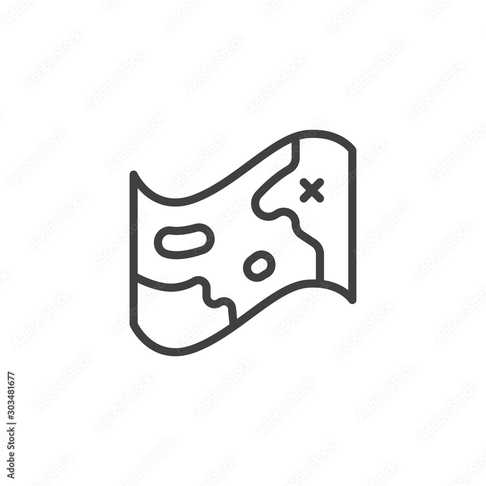 Travel tourist map line icon. linear style sign for mobile concept and ...