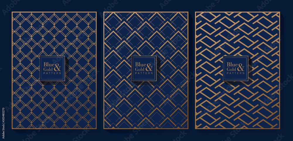 Blue and Gold Pattern Stock Vector | Adobe Stock