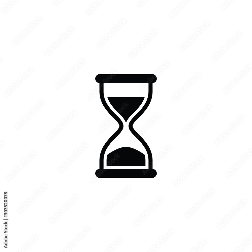 Hourglass Simple Black Vector Icon Sand Clock Half Full Half Empty Glyph Symbol Stock Vector