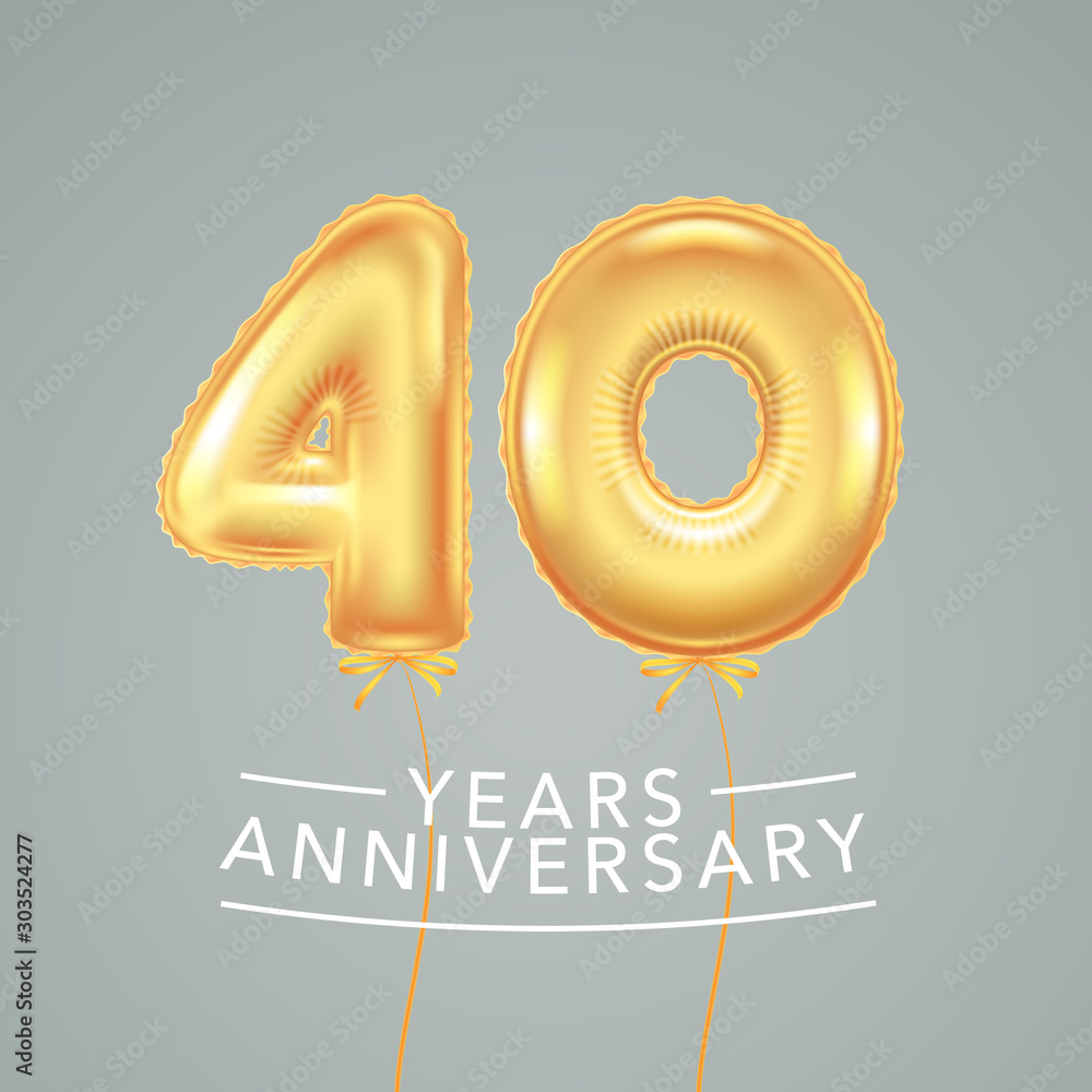 40 years anniversary vector logo, icon. Template banner with air hot ...
