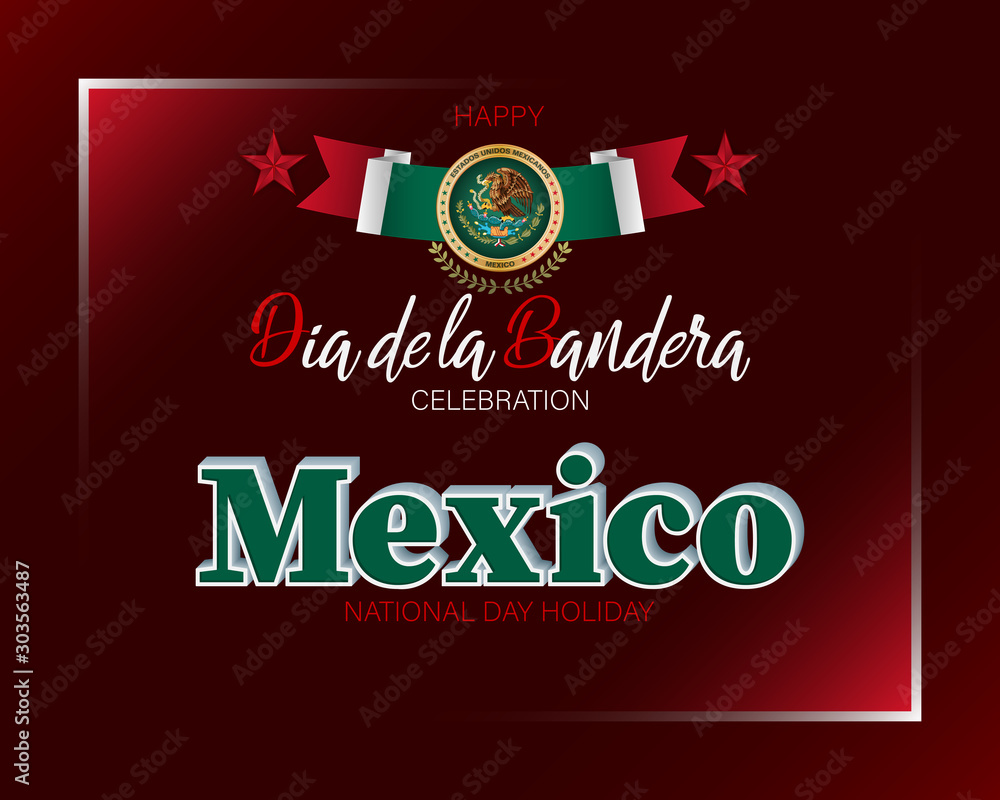 Holiday design, background with handwriting and 3d texts, national flag ...
