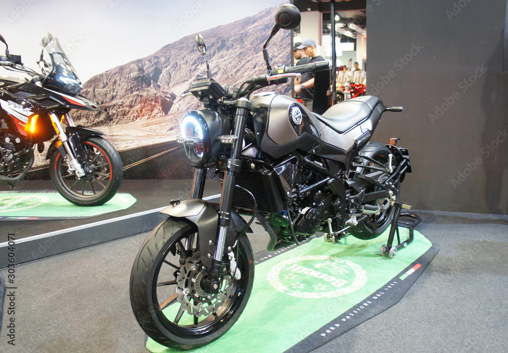 KUALA LUMPUR, MALAYSIA -NOVEMBER 26, 2018: BENELLI motorcycle in the ...