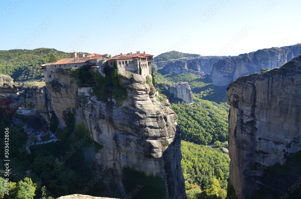 Meteora, Polichni, Greece. 10/24/2019. the famous monasteries of Greek ...