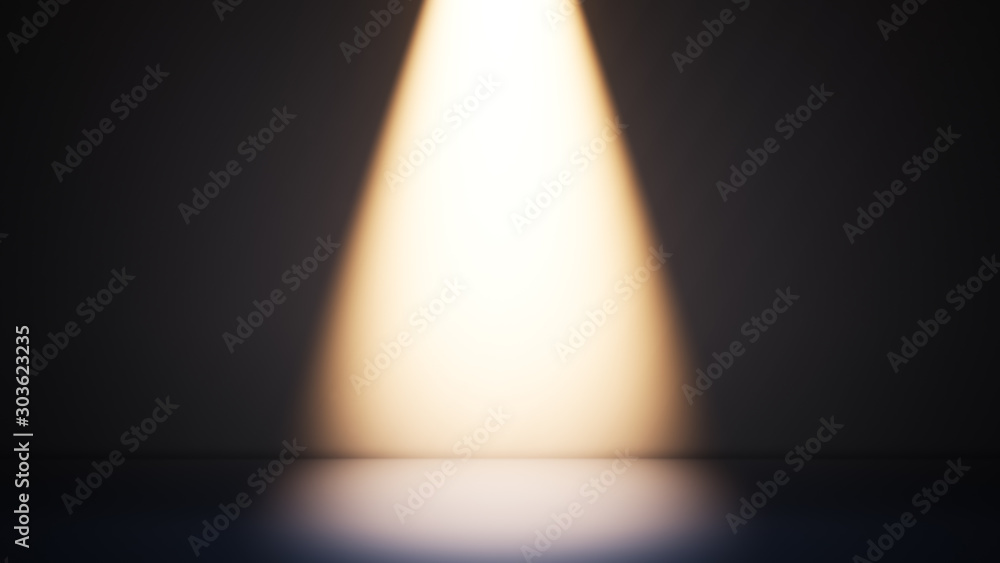 Empty space with yellow lit lights used for background and display of ...