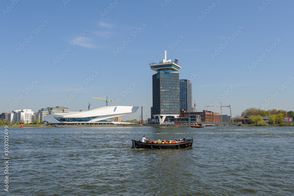 View to Adam lookout and The Eye, the film museum in Amsterdam Stock ...