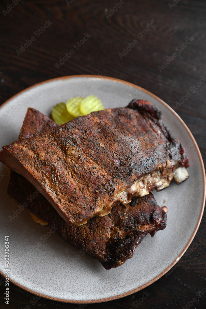 barbecue barbeque ribs Stock Photo | Adobe Stock