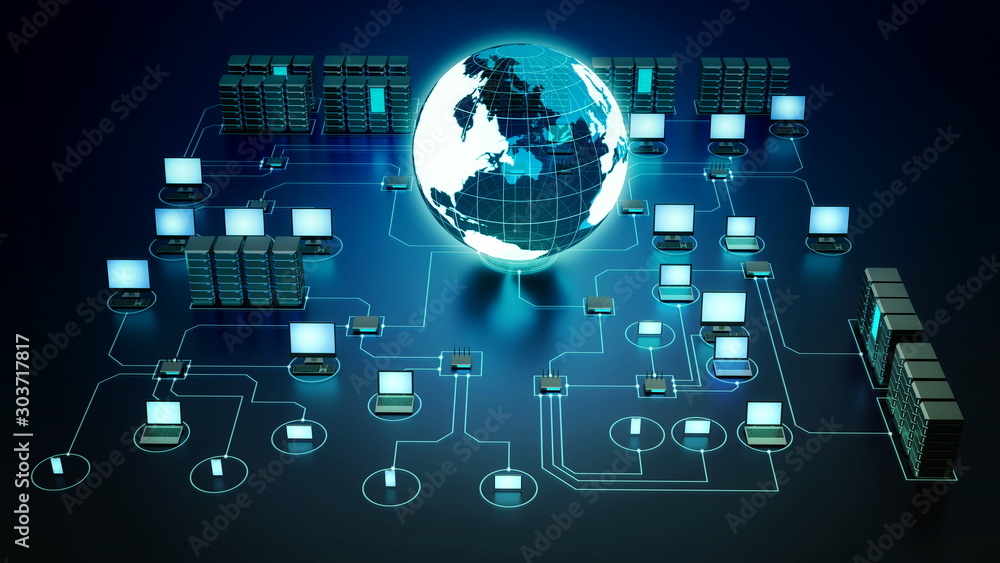 Internet Computer Network Concept Stock Illustration | Adobe Stock