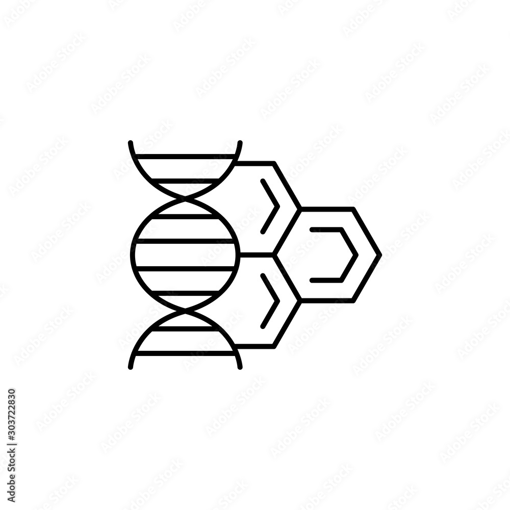 DNA, cells icon. Simple line, outline vector of gene modification icons ...