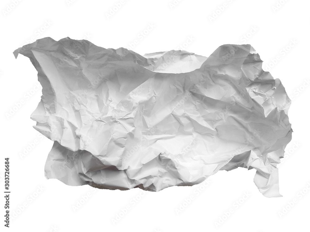 Crumpled paper ball isolated on white background. Crumpled paper ... Crumpled paper ball isolated on white background. Crumpled paper ...