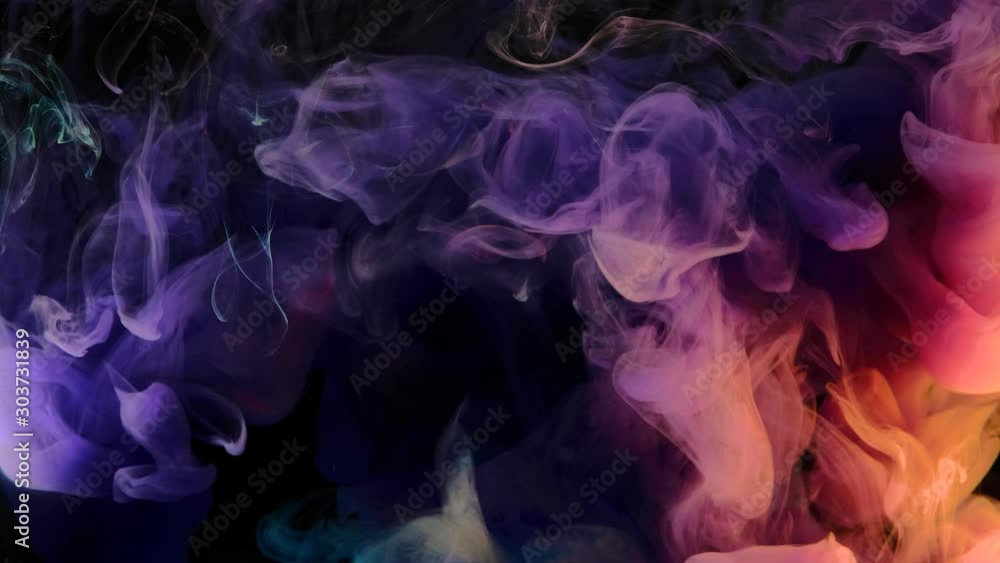 Color paint drops in water , abstract color mix , drop of Ink color mix ...