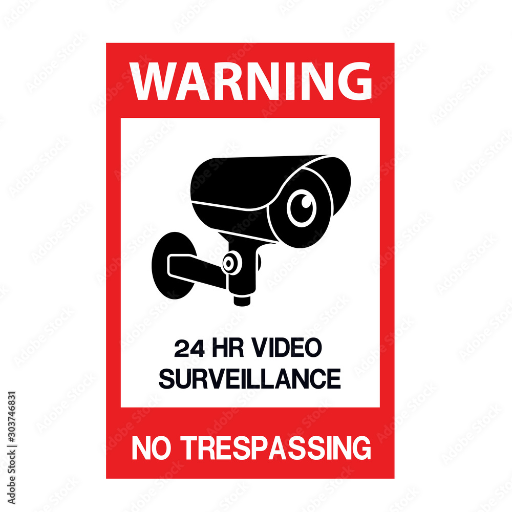 CCTV Camera. Black Video surveillance sign.vector isolated Stock Vector ...