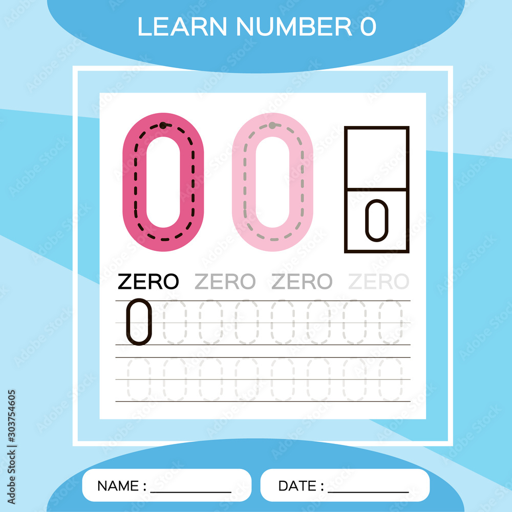 Learn number 0. Zero . Children educational game. Kids learning ...
