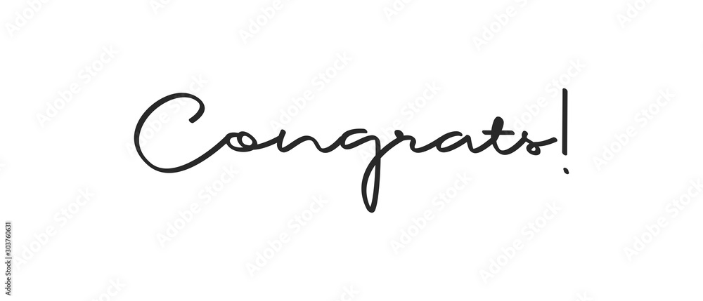 Congrats lettering. Handwritten modern calligraphy. Vector illustrated ...
