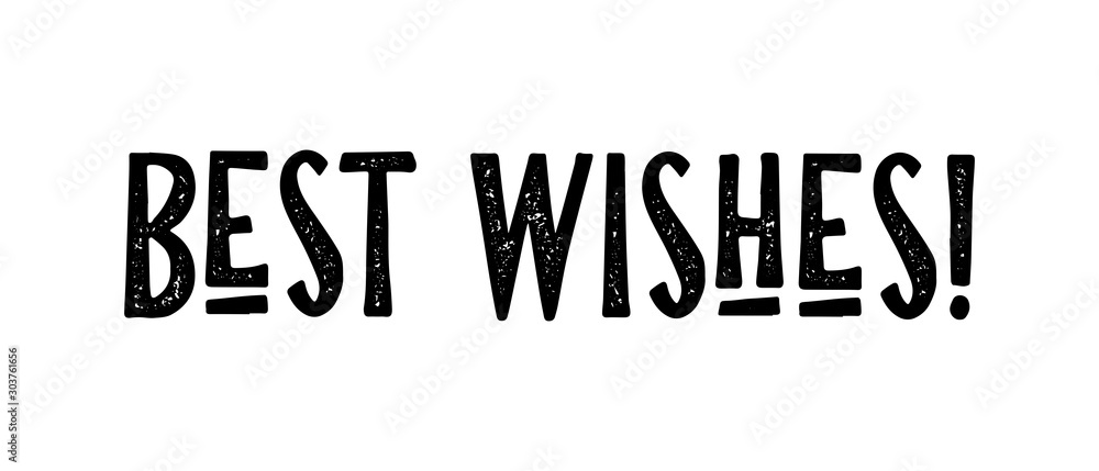 Best wishes vector text, lettering type sign. Stock Vector | Adobe Stock