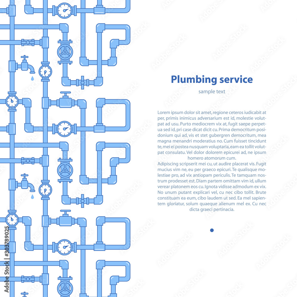 Plumbing service- background with copy space. Brochure template with ...