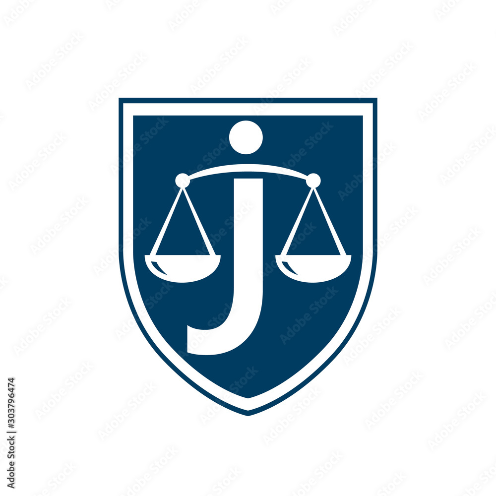 Letter J Law vector logo concept illustration. Stock Vector | Adobe Stock