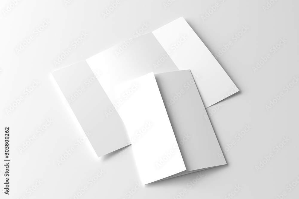 A4 A5 Gatefold Brochure White Blank Mockup Stock Illustration | Adobe Stock
