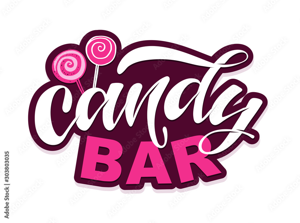 Sweet Candy Bar - cute hand drawn doodle lettering label template ...