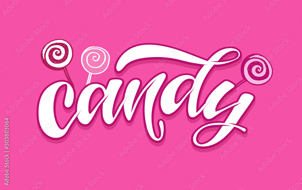 Sweet Candy Bar - cute hand drawn doodle lettering label template ...
