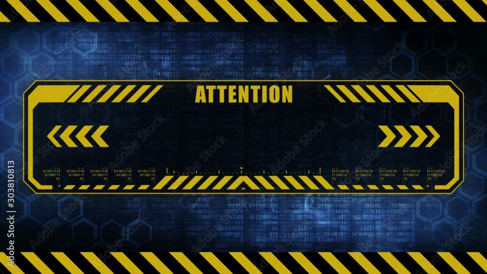Attention Message With Copy Space Hexagon Geometric Design And Binary Numbers Background