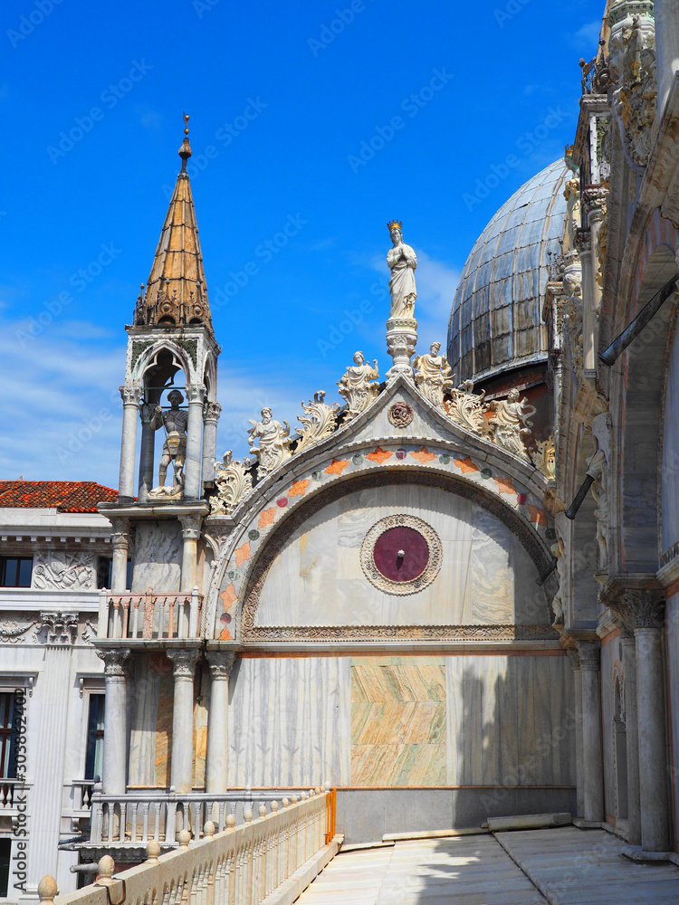 View of the Loggia dei Cavalli. It is located at the top of the Saint ...