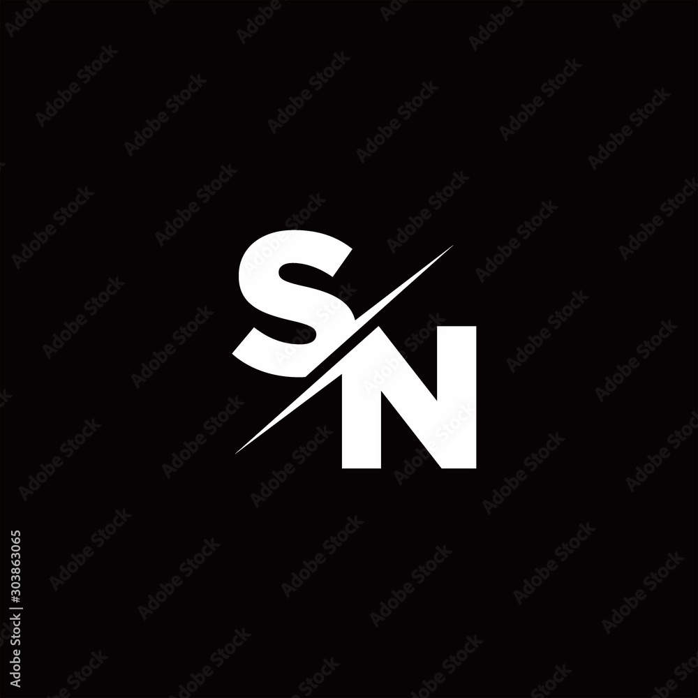 SN Logo Letter Monogram Slash with Modern logo designs template Stock ...