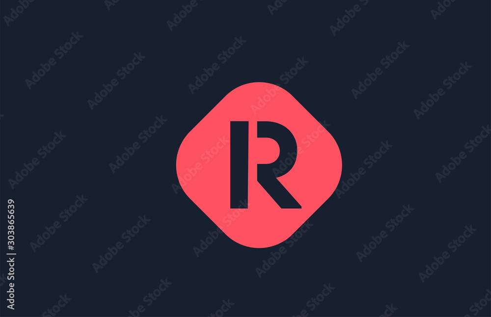 letter R alphabet icon logo shape for business company design Stock ...