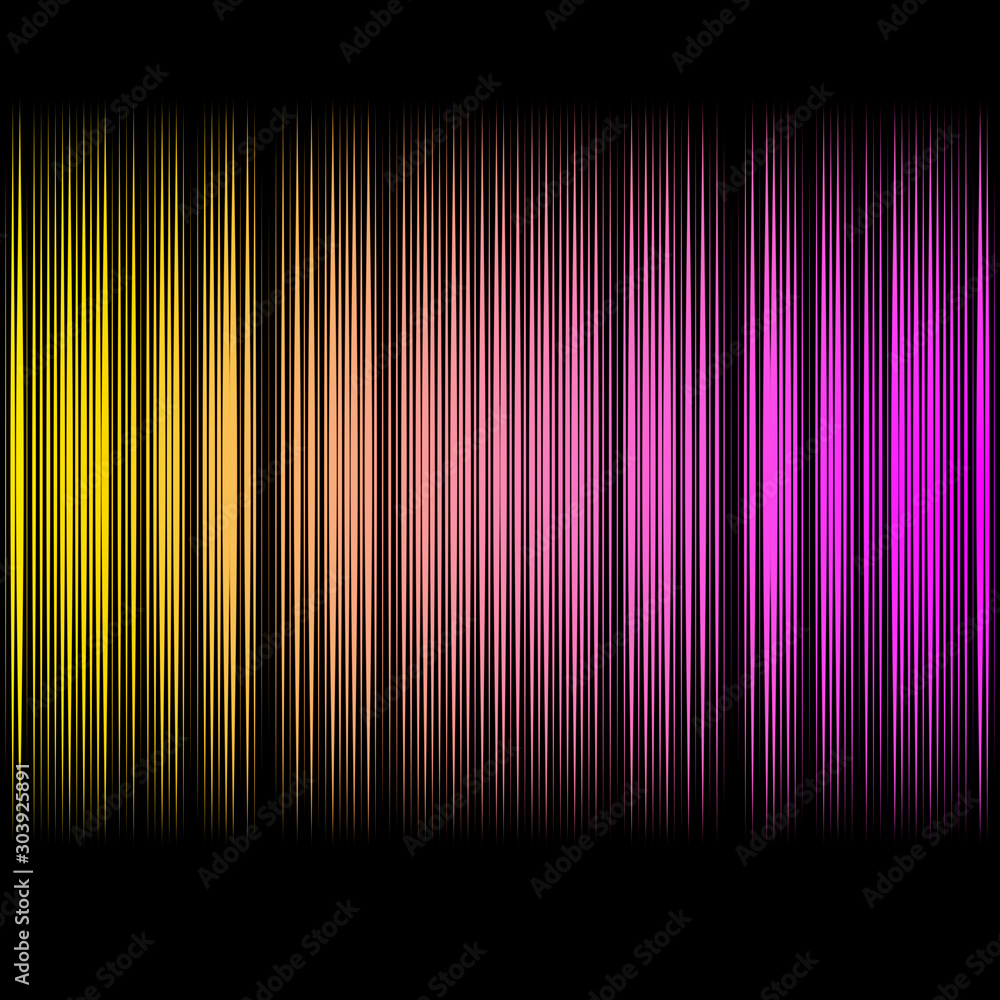 Abstract image of horizontal lines in rows with a gradient from yellow ...