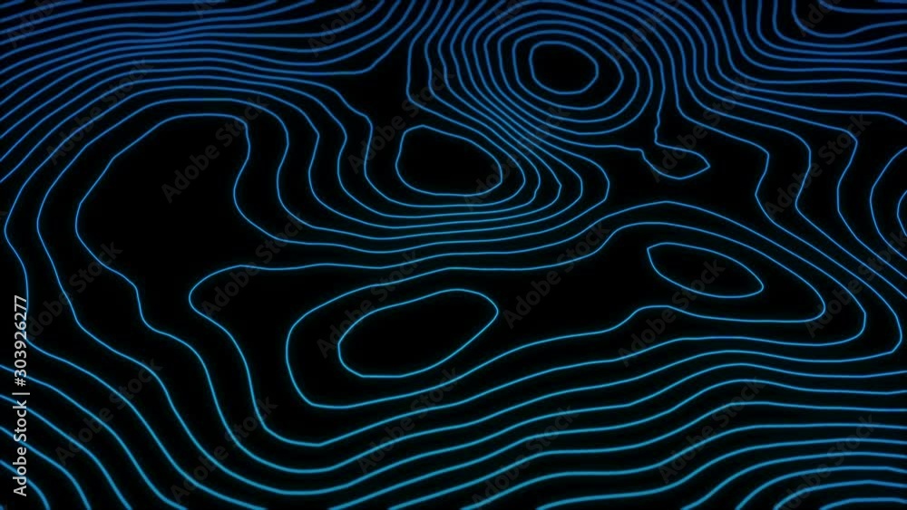 4k. Abstract motion background. Concept of geographic map. Wavy lines ...