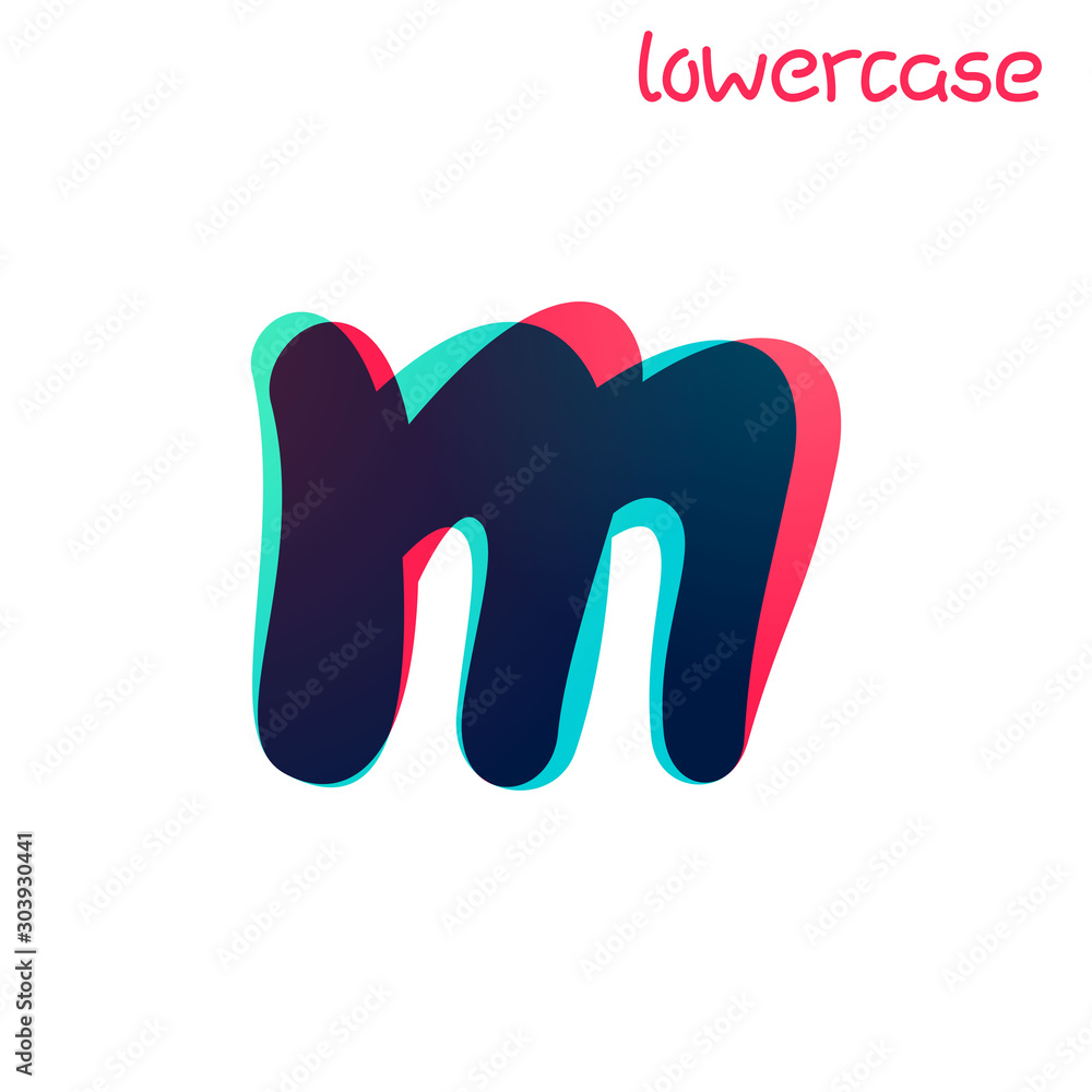Overlapping gradient lowercase letter m logotype. Stock Vector | Adobe ...