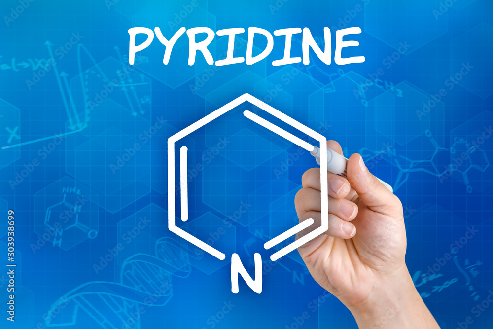 Hand with pen drawing the chemical formula of pyridine Stock Photo ...