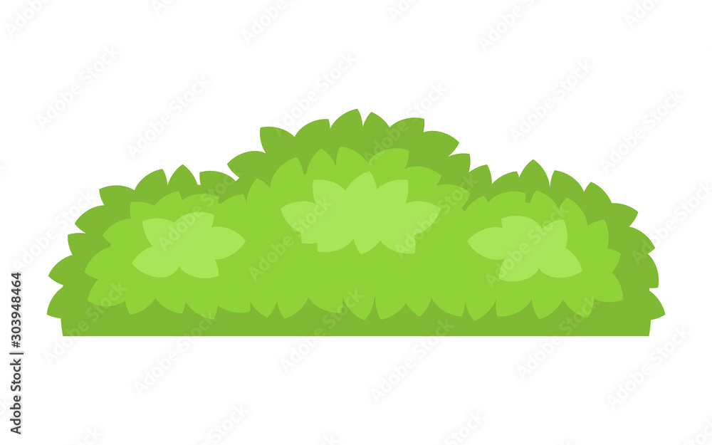 Cartoon bush on white background Stock Vector | Adobe Stock